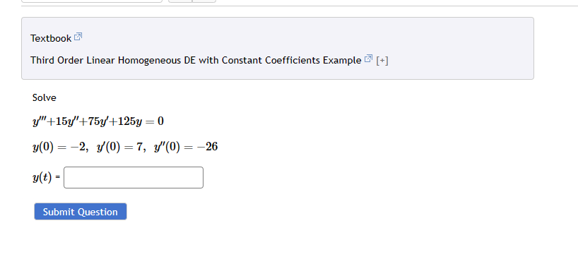 Solved Third Order Linear Homogeneous DE with Constant | Chegg.com