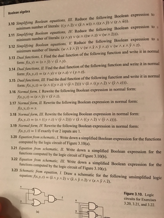 Solved Simplifying Boolean equations, III Reduce the | Chegg.com