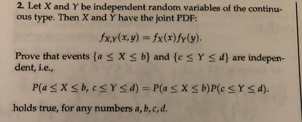 Solved 2. Let X and Y be independent random variables of the | Chegg.com
