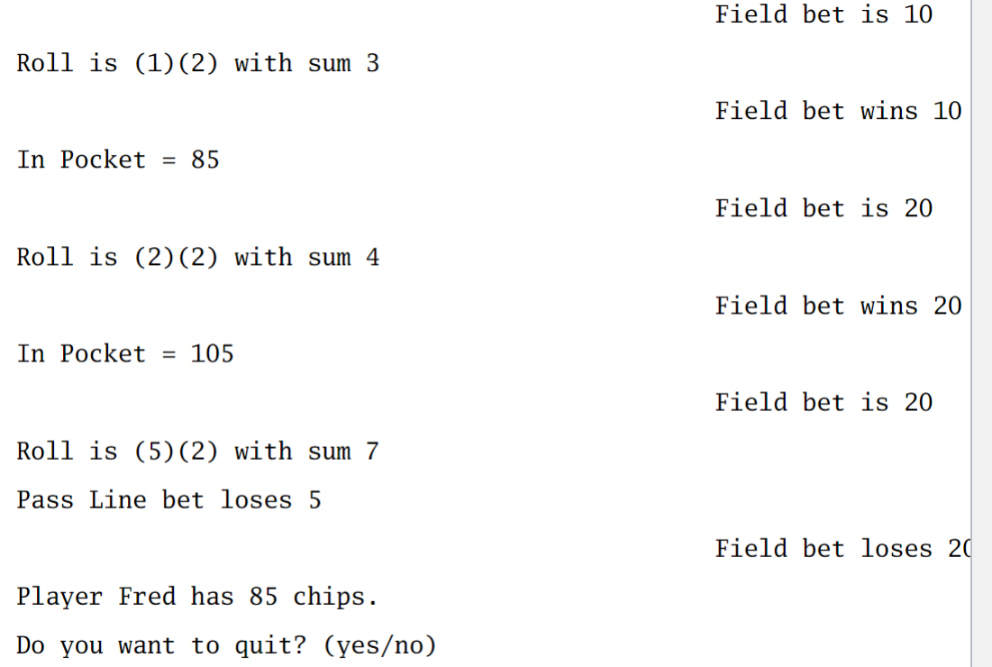 Solved - In java, develop a variant of the Game of Craps. | Chegg.com
