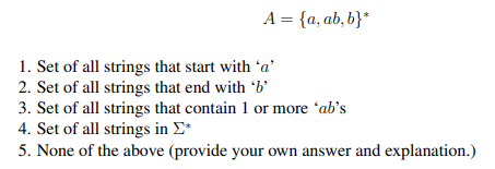 Solved For this question, remember that a language is a set | Chegg.com