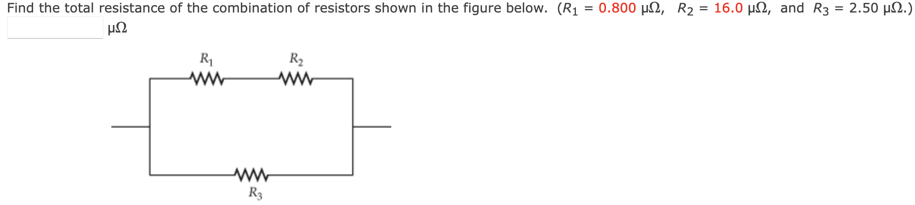 Solved 0.800 μ2, R2 = 16.0 μΩ, and R3 = 2.50 μ.Ω.) Find the | Chegg.com