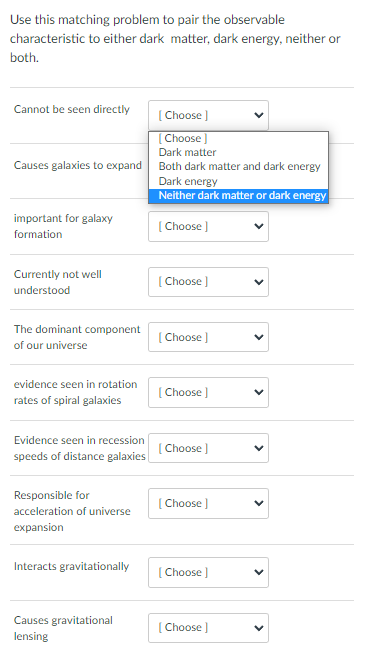 Solved Use this matching problem to pair the observable | Chegg.com