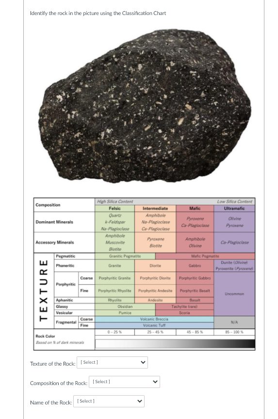 Solved Identify the rock in the picture using the | Chegg.com