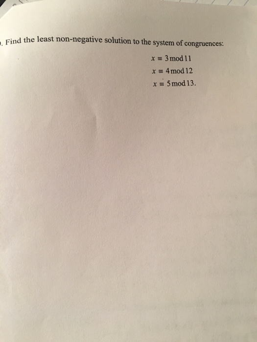 Solved Find the least non-negative solution to the system of | Chegg.com