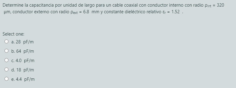 Solved Determine the capacitance per unit length for a | Chegg.com