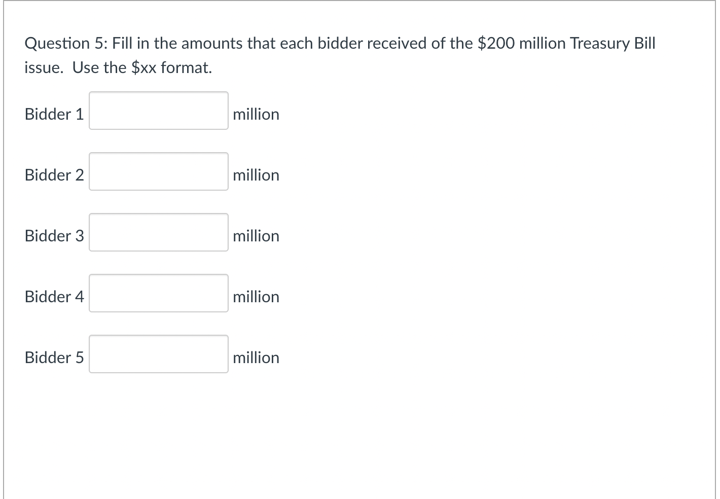 Solved Use the following information to ansQuestion 5: Fill | Chegg.com