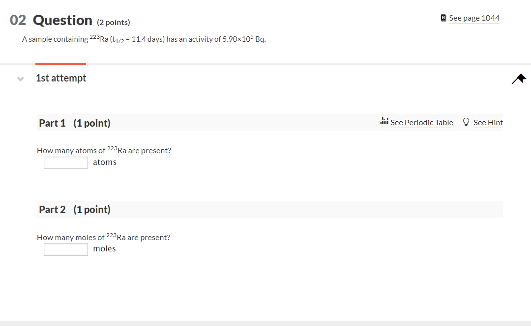 Solved 02 Question (2 points) A sample containing | Chegg.com