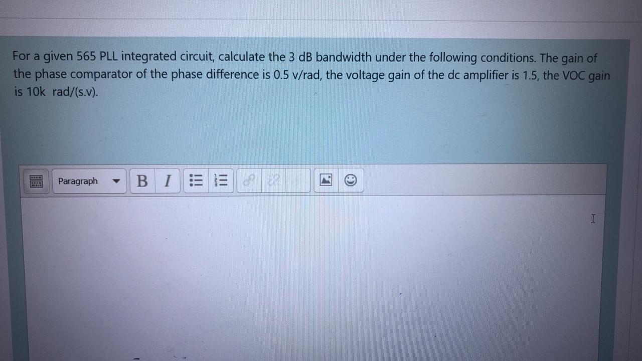 For a given 565 PLL integrated circuit, calculate the | Chegg.com