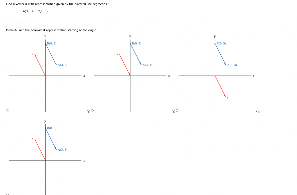 [Solved]: Find a vector a with representation given by the