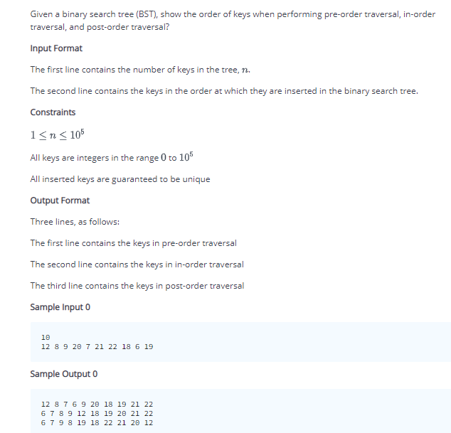 Solved Given a binary search tree (BST), show the order of | Chegg.com