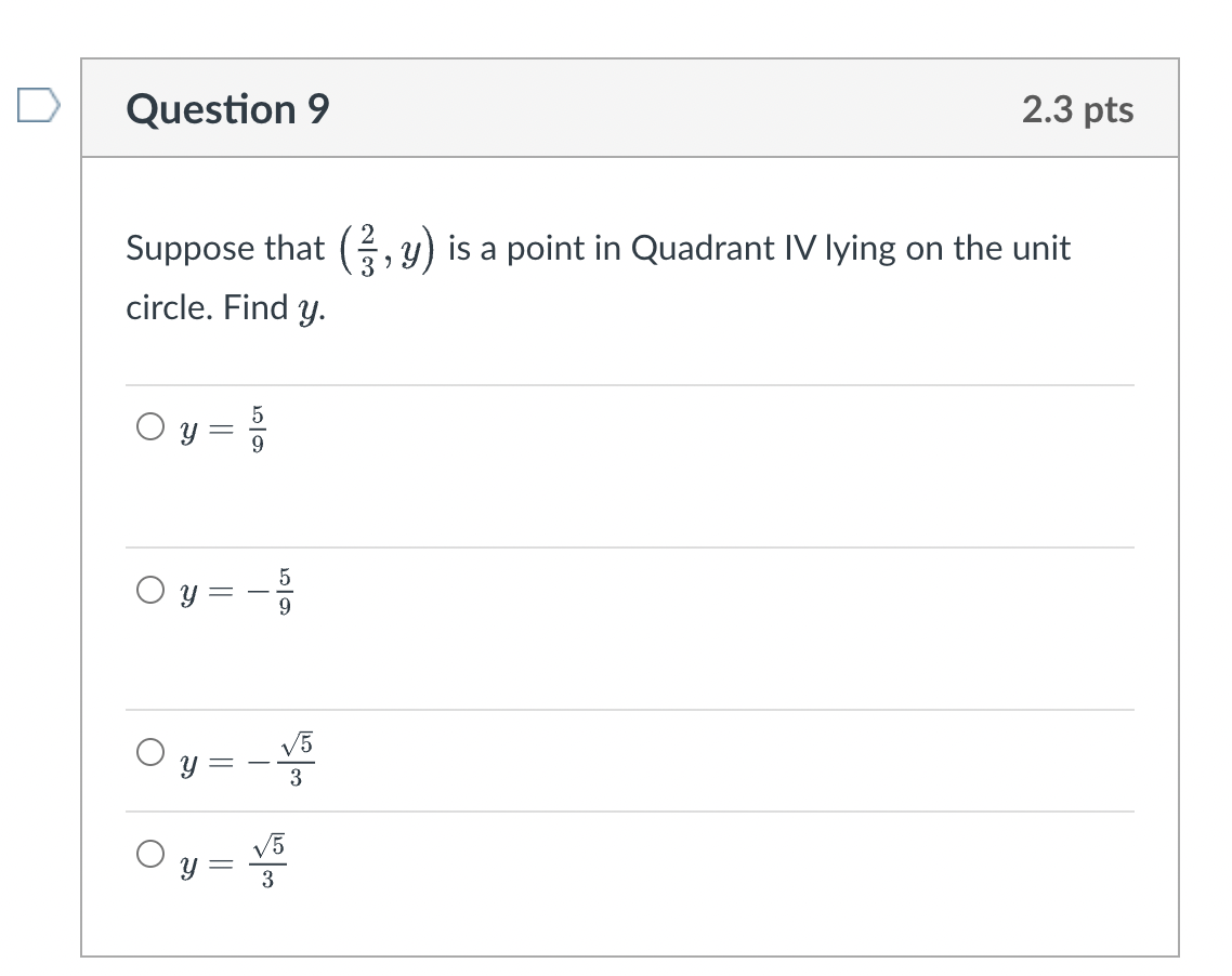 Solved Suppose that (32,y) is a point in Quadrant IV lying | Chegg.com