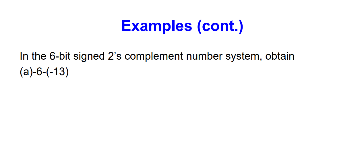 Solved In the 6-bit signed 2's complement number system, | Chegg.com