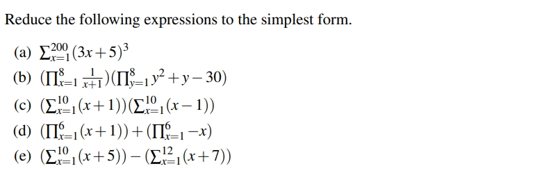 Solved Reduce the following expressions to the simplest | Chegg.com