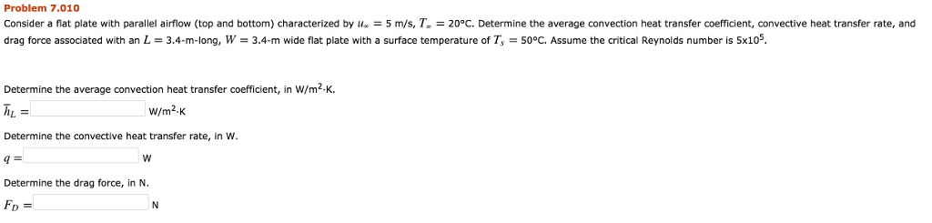 Solved Problem 7.010 Consider a flat plate with parallel | Chegg.com
