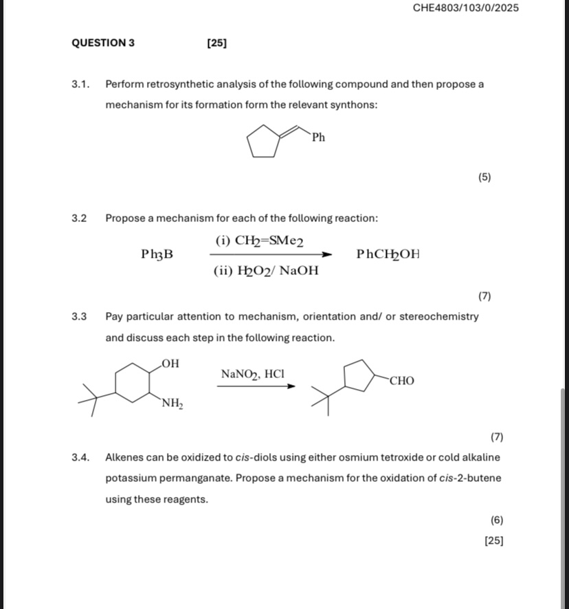 Solved QUESTION 3 3.1. ﻿Perform retrosynthetic analysis of | Chegg.com