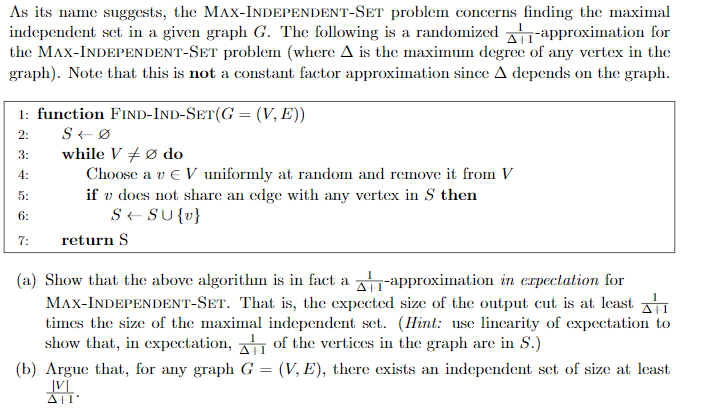 As its name suggests, the MAX-INDEPENDENT-SET problem | Chegg.com