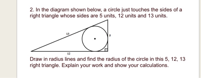 Solved 2. In the diagram shown below, a circle just touches | Chegg.com