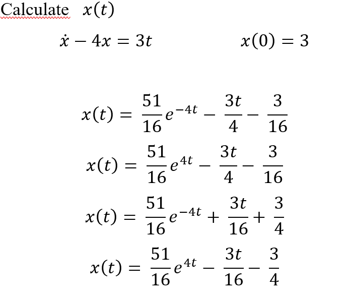 Solved Calculate x(t) | Chegg.com