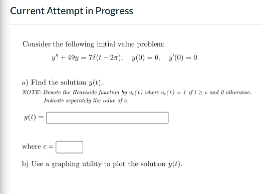Solved Current Attempt in Progress Consider the following | Chegg.com