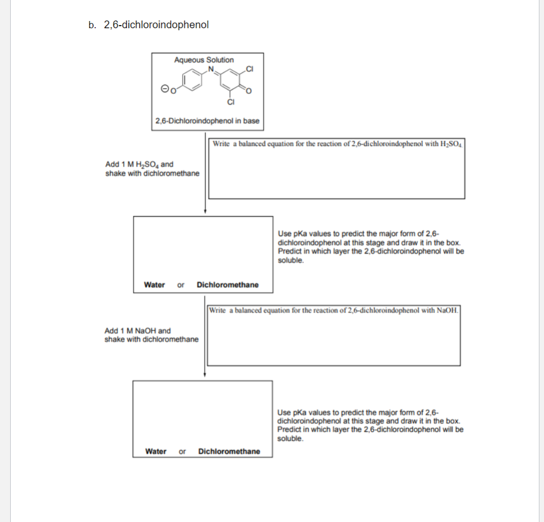 b. 2,6-dichloroindophenol Aqueous Solution .cl CI | Chegg.com