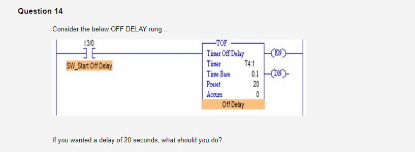 Solved In the following program with an OFF Delay Timer, | Chegg.com