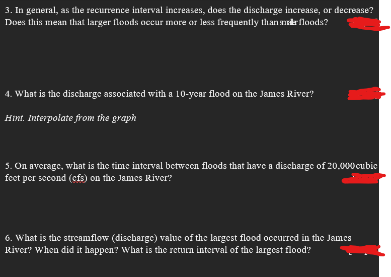 Solved Recurrence Interval Versus Discharge 3. In general, | Chegg.com
