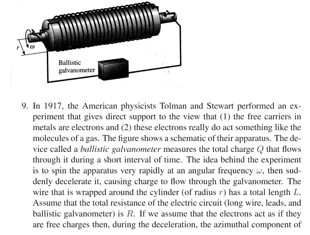 Solved Ballistic galvanometer 9. In 1917, the American | Chegg.com