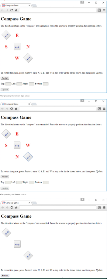 Create a web page named compassGame.html that | Chegg.com