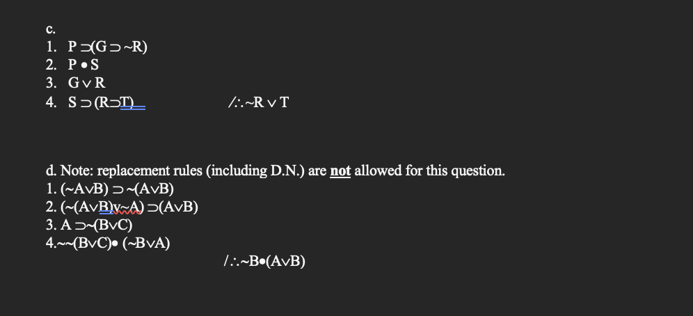 Solved ONLY use the 8 ﻿Inference Rules (Simp, ﻿Conj, M.P., | Chegg.com