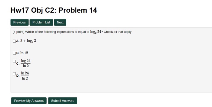 Solved Hw17 Obj C2: Problem 14 Previous Problem List Next (1 | Chegg.com