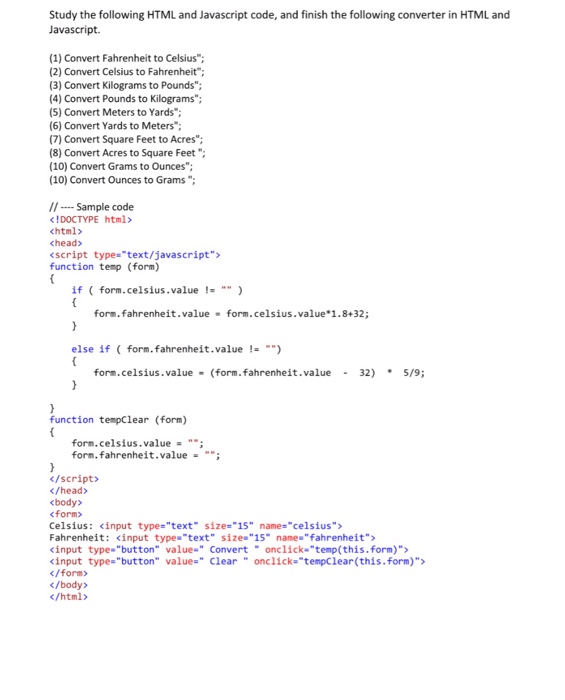 Solved Study the following HTML and Javascript code, and | Chegg.com