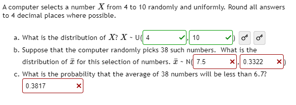 Solved A Computer Selects A Number X From 4 To 10 Randomly 5193