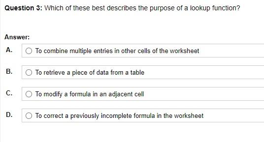 Solved Question 1: What is a valid range lookup entry for a | Chegg.com