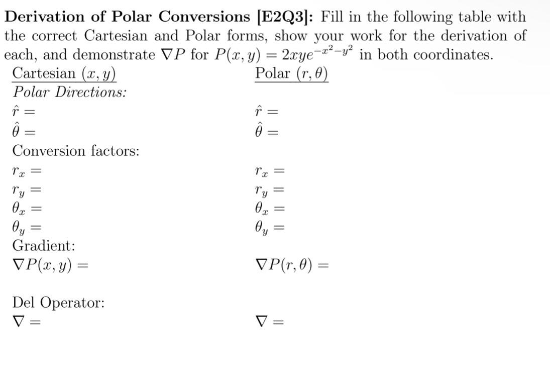 Solved I need help with the polar form of the del operator | Chegg.com