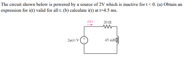 Solved The circuit shown below is powered by a source of 2V | Chegg.com