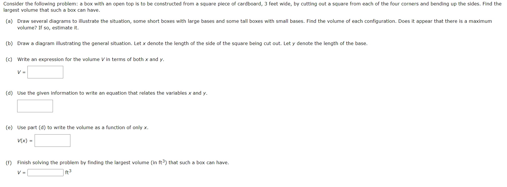 Solved largest volume that such a box can have.volume? If | Chegg.com