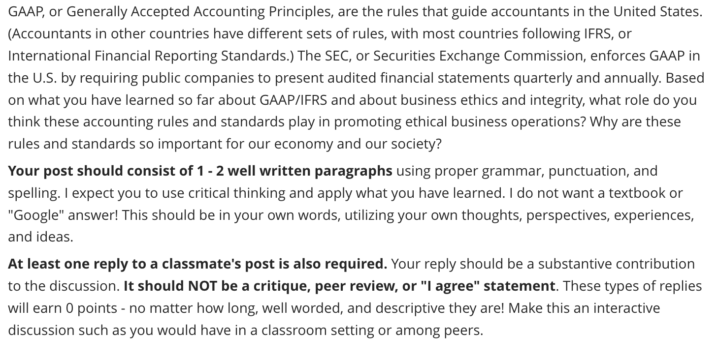 Solved GAAP, or Generally Accepted Accounting Principles, | Chegg.com