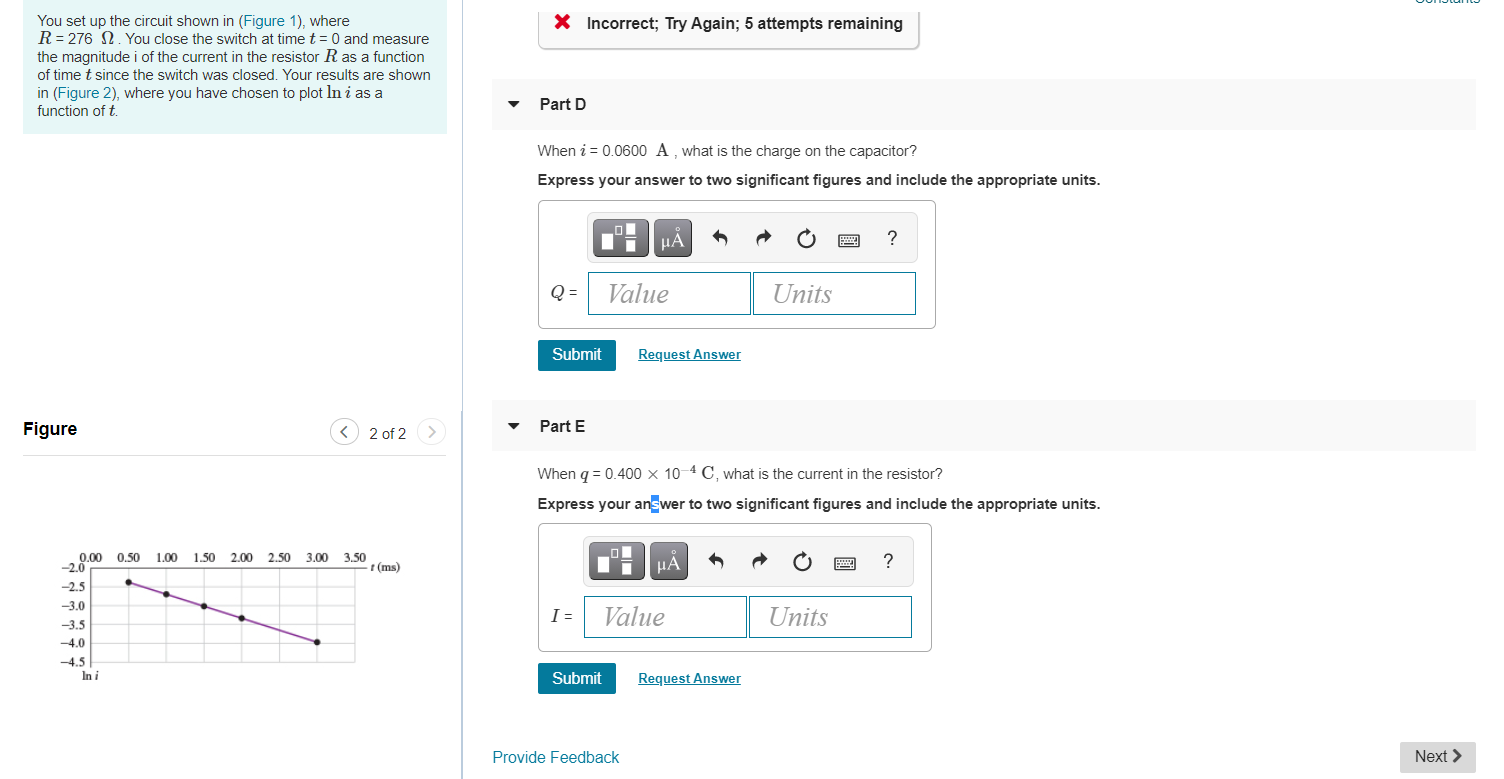 Solved Constants Part B You set up the circuit shown in | Chegg.com