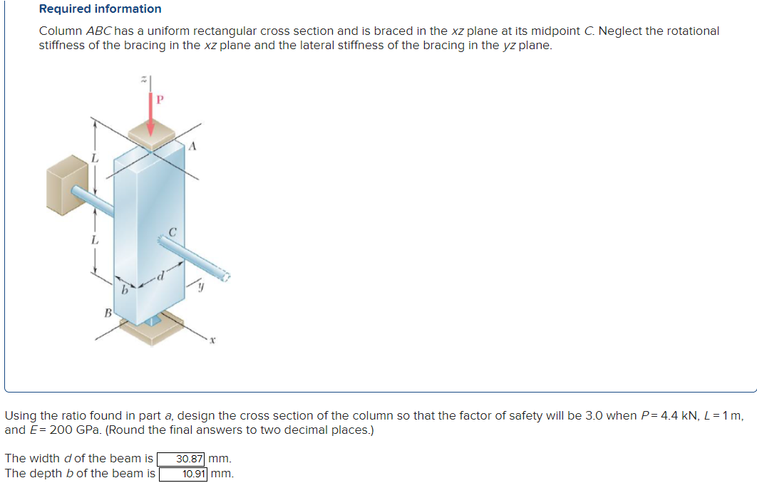 Solved Column ABC has a uniform rectangular cross section | Chegg.com