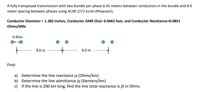 Solved A fully transposed transmission with two bundle per | Chegg.com