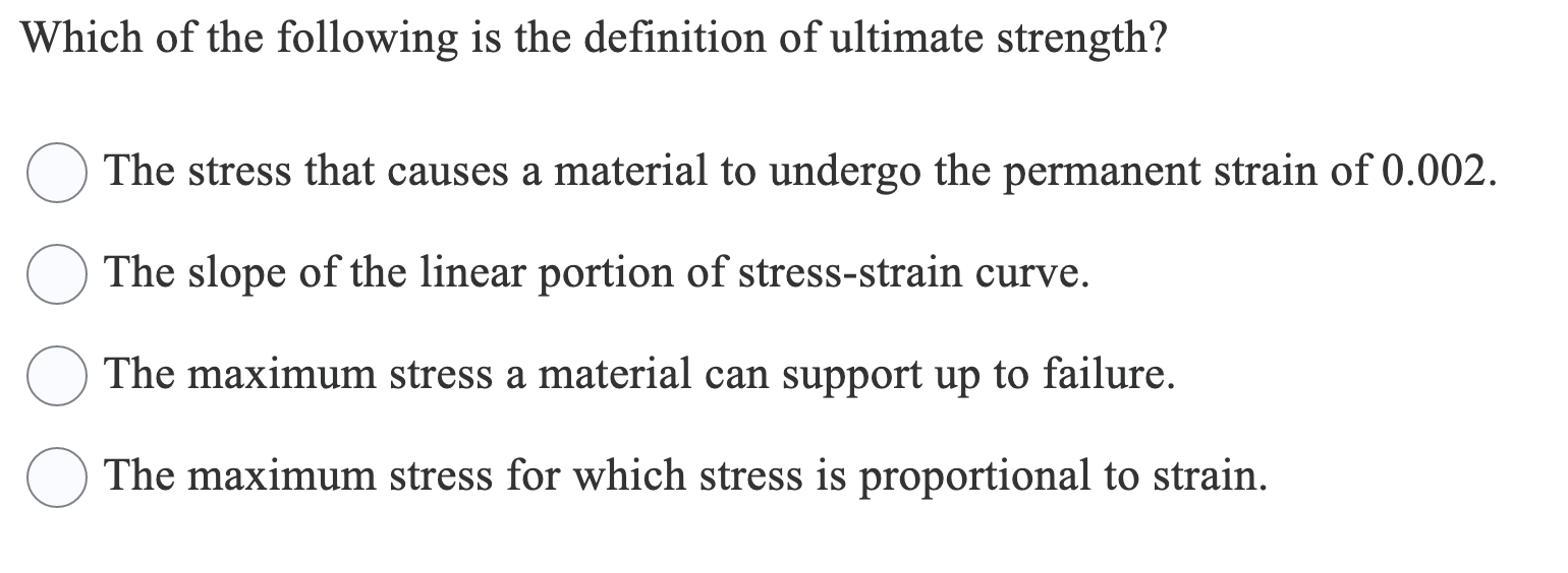 Solved Which of the following is the definition of ultimate | Chegg.com
