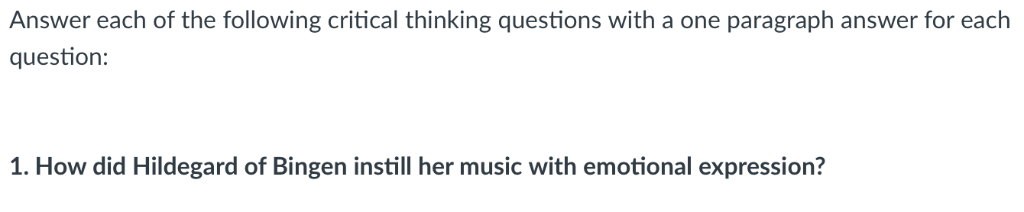 Solved Answer each of the following critical thinking | Chegg.com