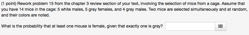 Solved (1 point) Rework problem 15 from the chapter 3 review | Chegg.com