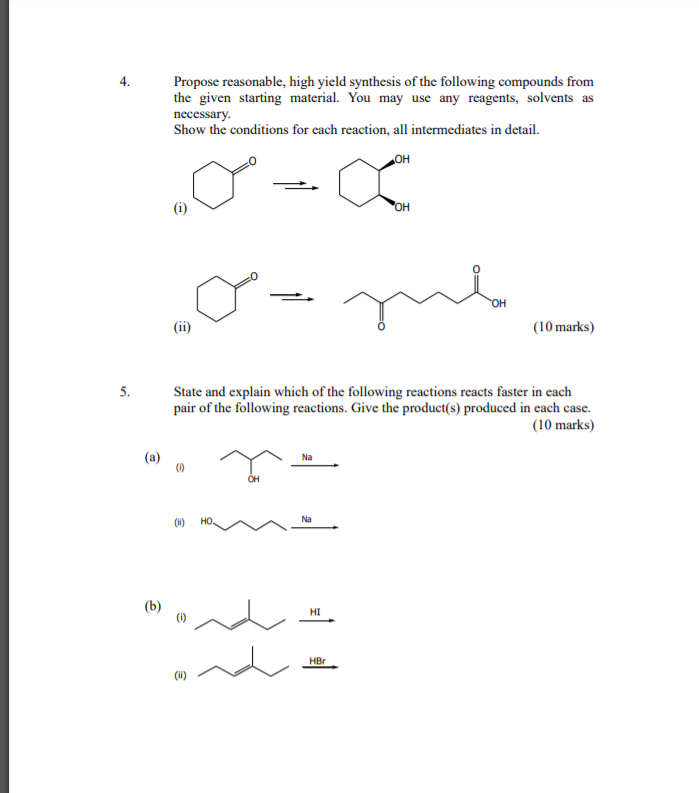 Solved Propose reasonable, high yield synthesis of the | Chegg.com