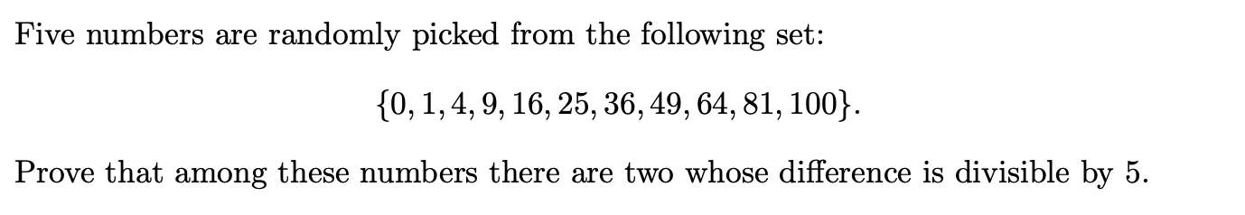 Solved Five numbers are randomly picked from the following | Chegg.com