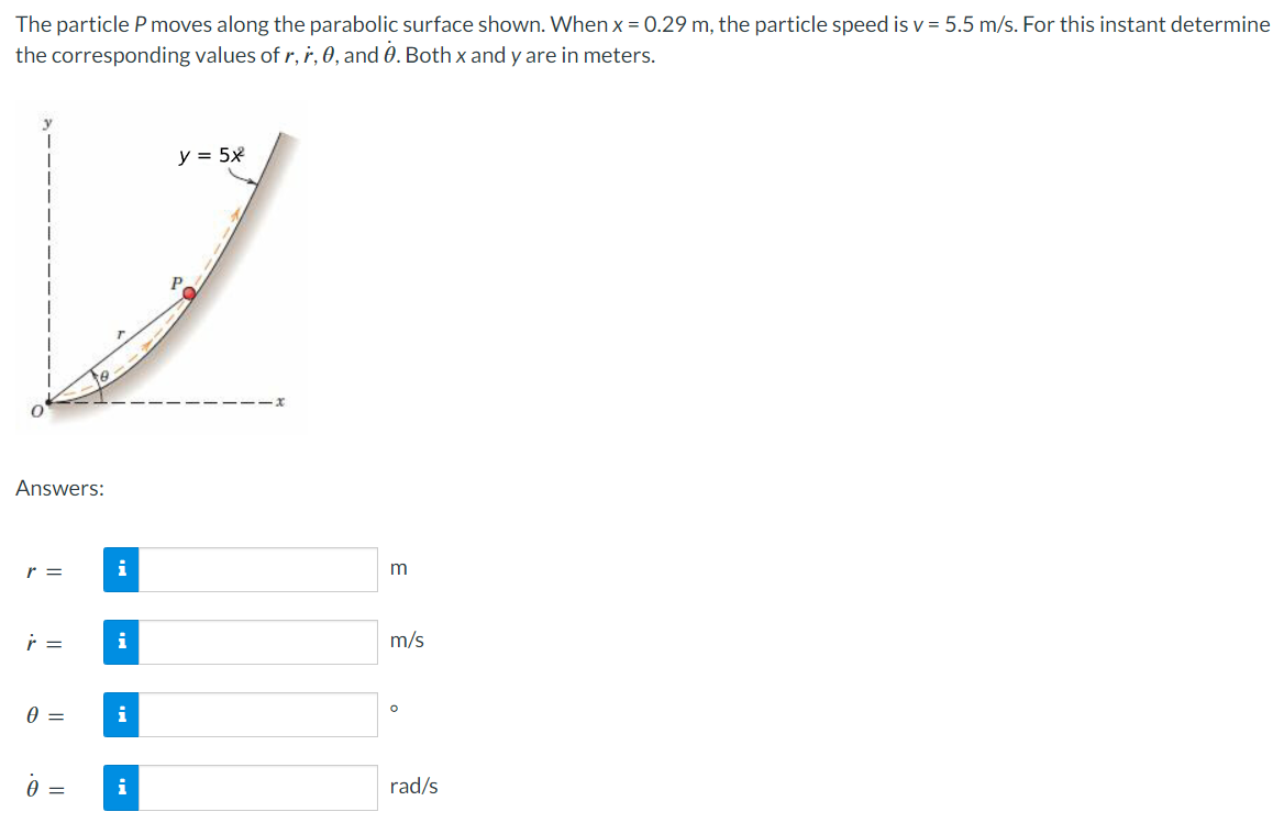 Solved The particle P ﻿moves along the parabolic surface | Chegg.com