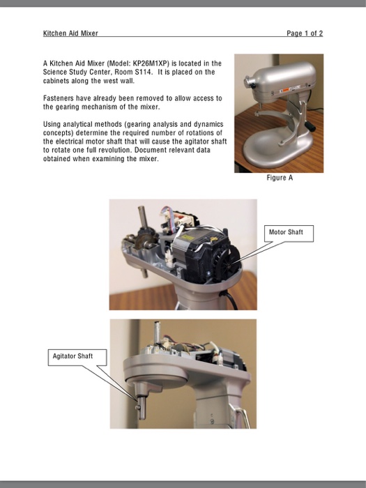 Kitchen Aid Mixer A Kitchen Aid Mixer (Model: | Chegg.com