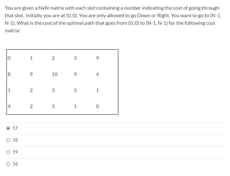 Solved You Are Given A Nxn Matrix With Each Slot Containing 3533