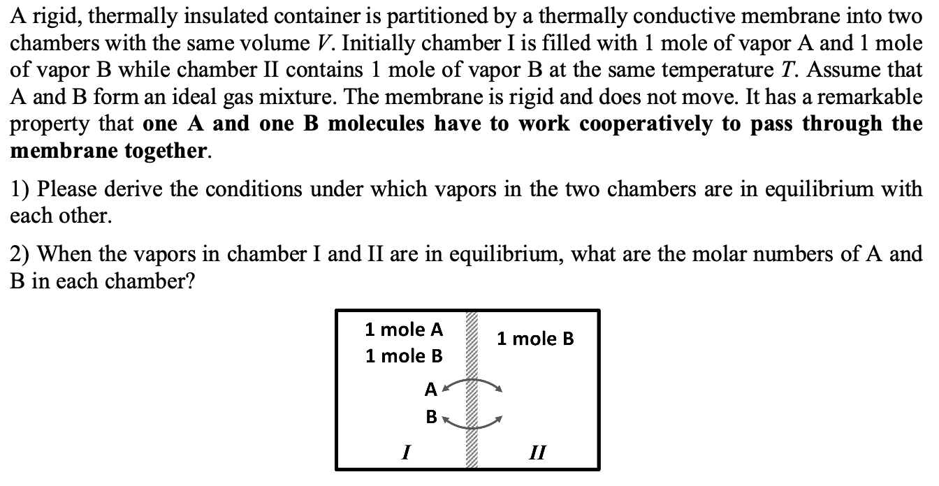 Solved A rigid, thermally insulated container is partitioned | Chegg.com